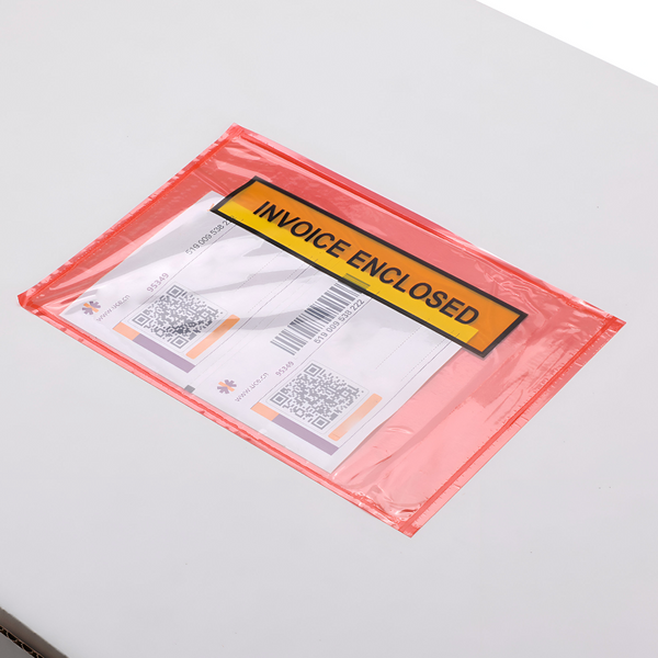Red Invoice Enclosed Slip Doculopes 175mm × 125mm – Cargo Packaging