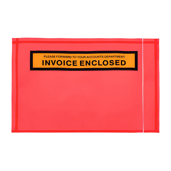 Red Invoice Enclosed Slip Doculopes 175mm × 125mm – Cargo Packaging